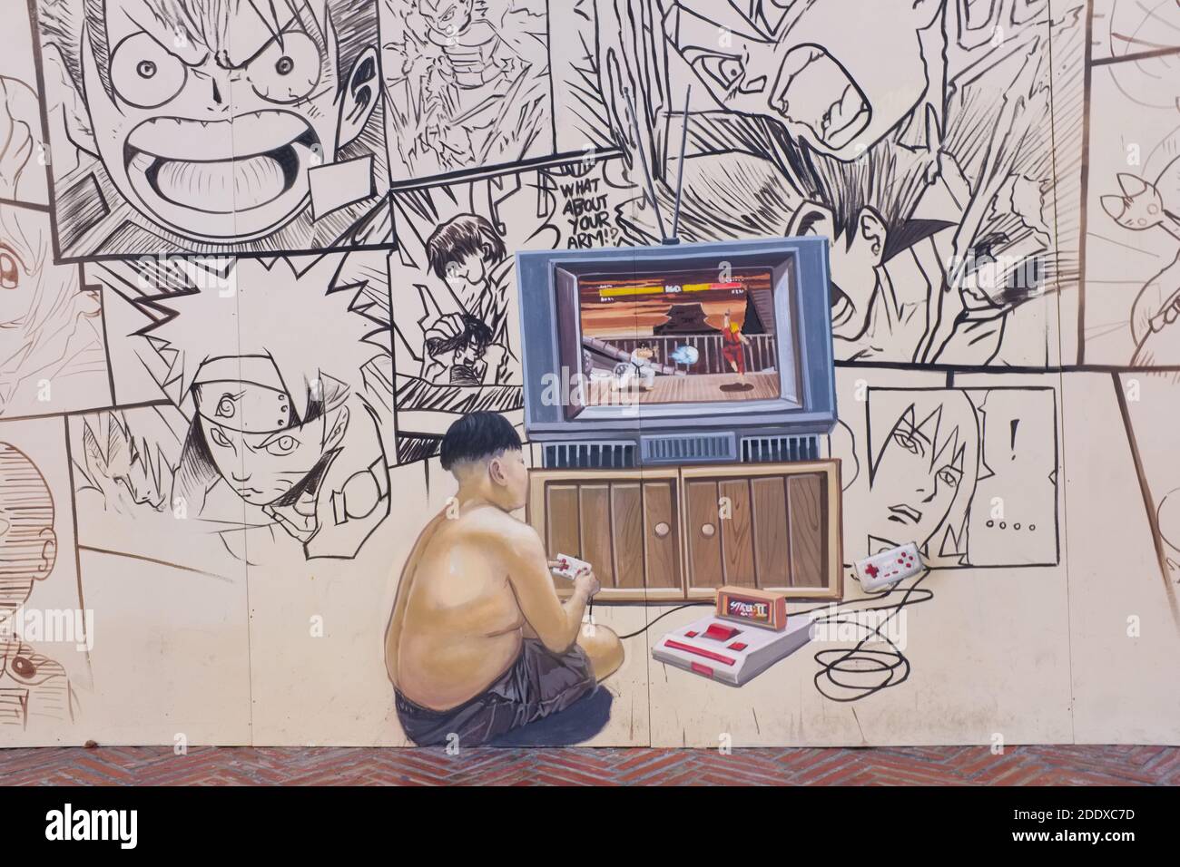 A mural at Ong Ang Walking Street along Klong Ong And in the Chinatown ...
