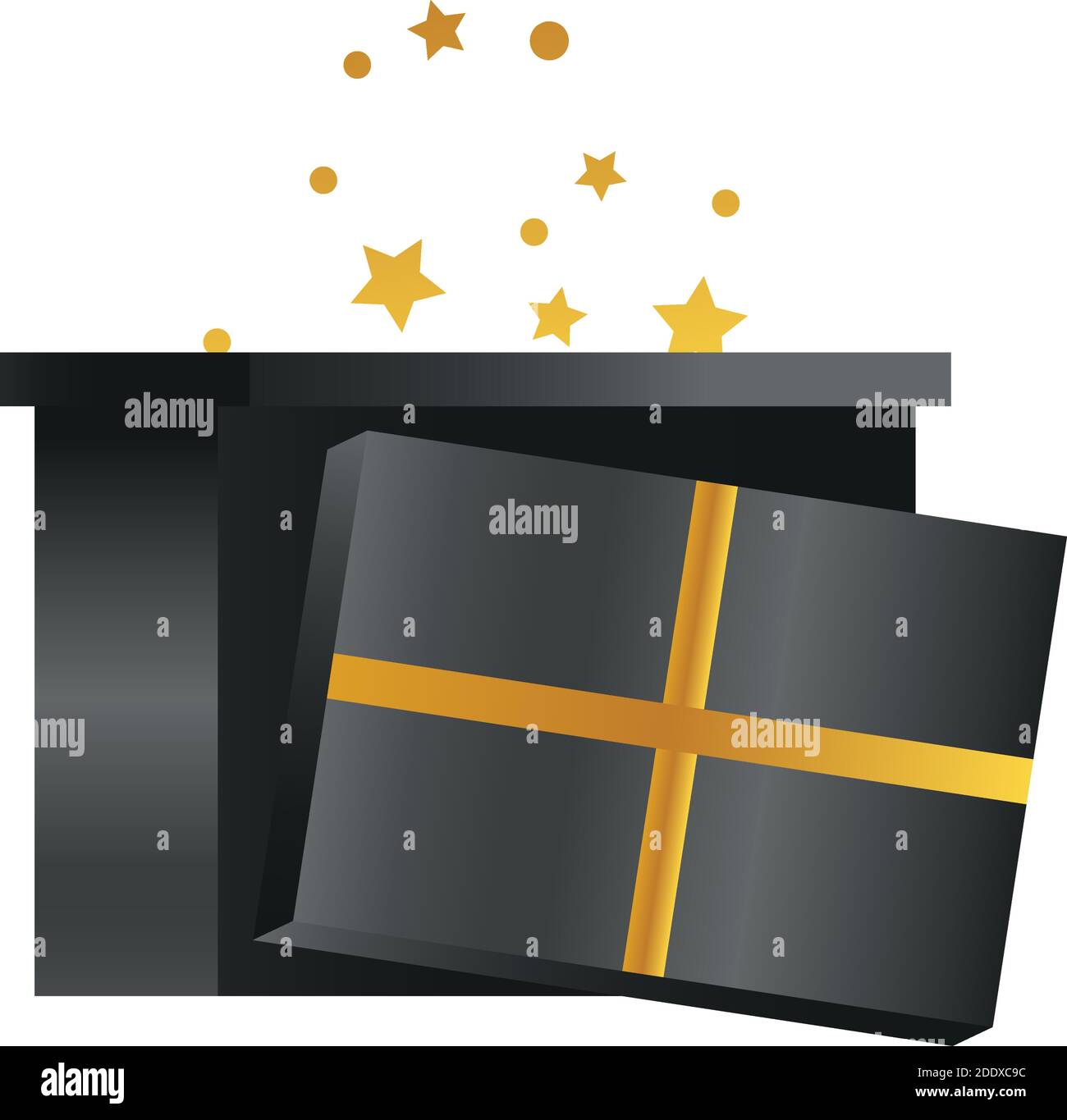 boxing day, golden stars with black box christmas seasonal offer vector ...