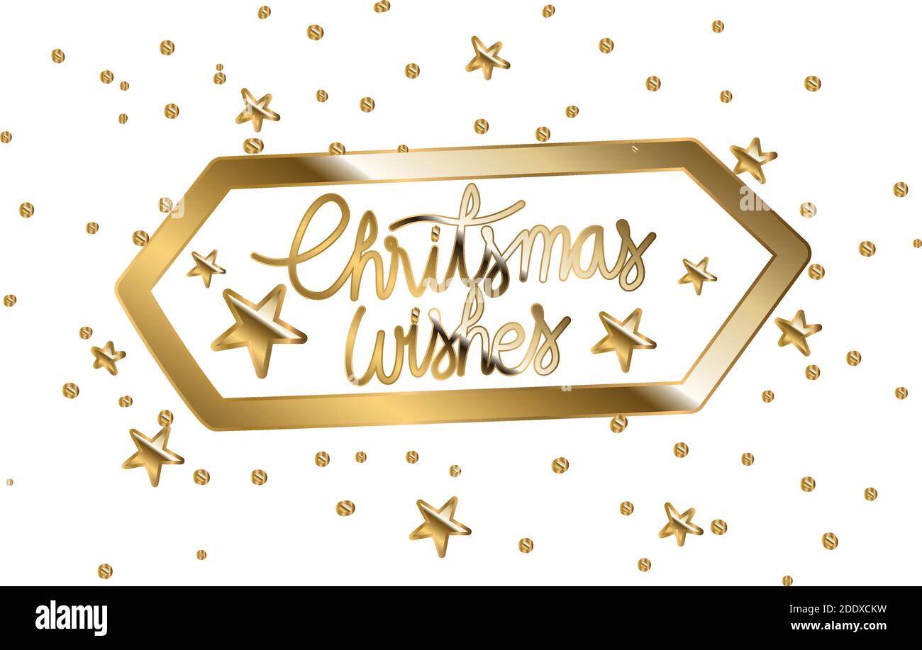 christmas wishes in gold leterring with stars Stock Vector Image & Art ...