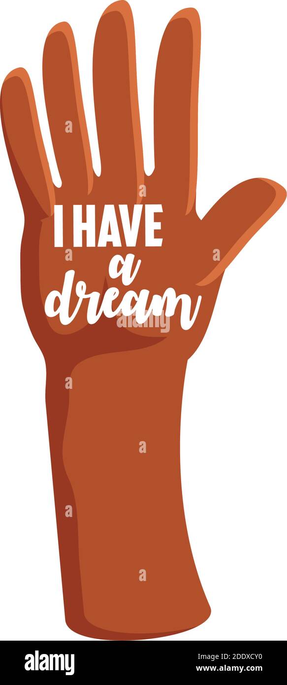 Martin Luther King Day, handwritten inscription in raised hand vector ...