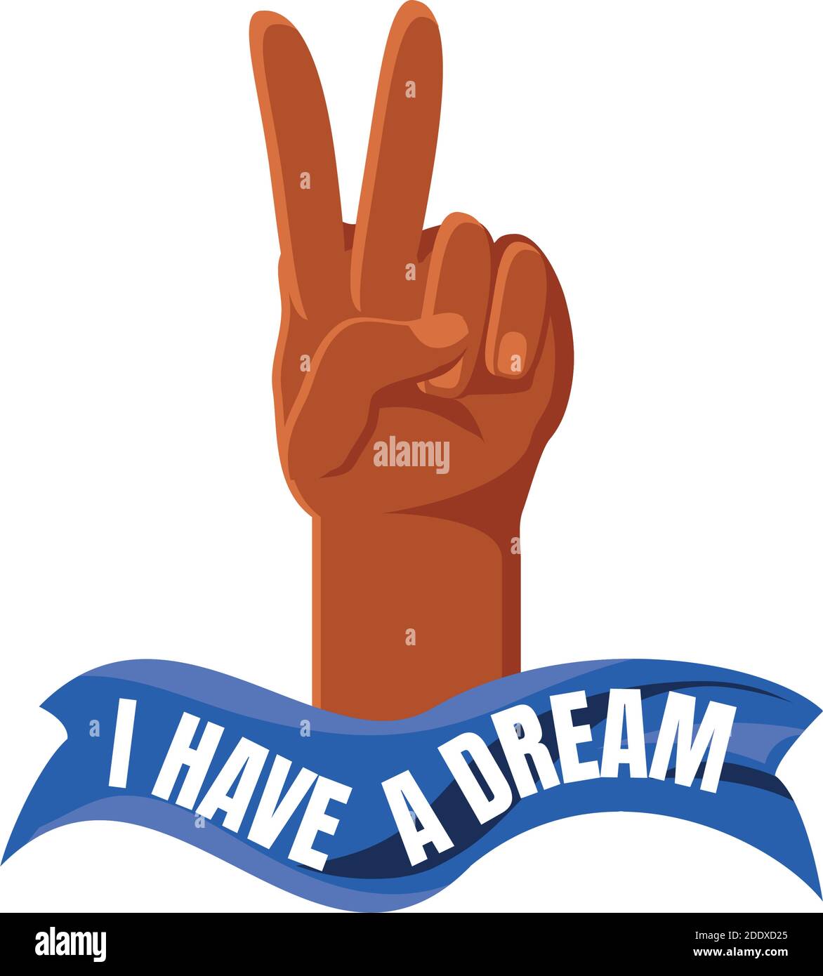 Martin Luther King Day, hand peace and love ribbon with text i have a ...