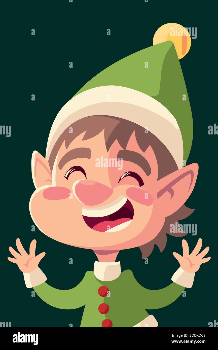 merry christmas cartoon helper character celebration vector ...