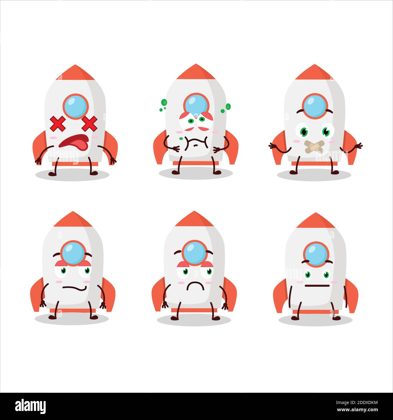 White rocket firecracker cartoon character with nope expression. Vector ...