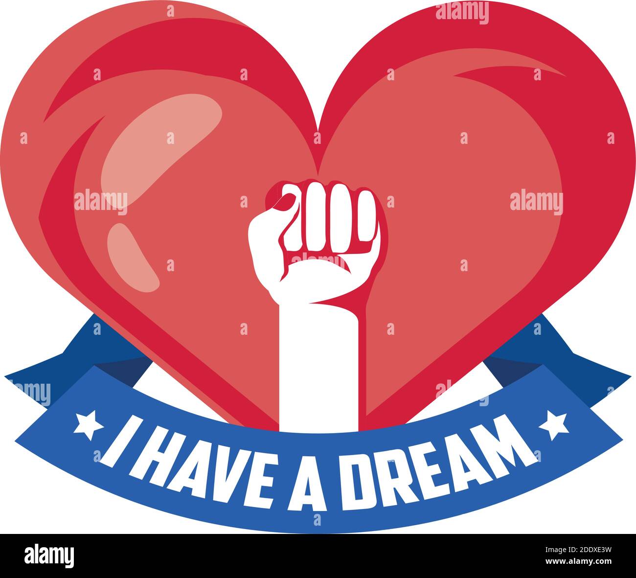Martin Luther King Day, raised hand in heart vector illustration Stock ...