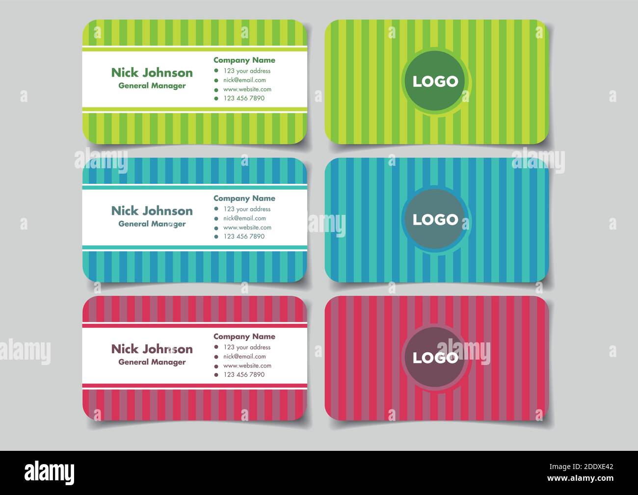 Business name card with vertical stripe background design for fun and ...