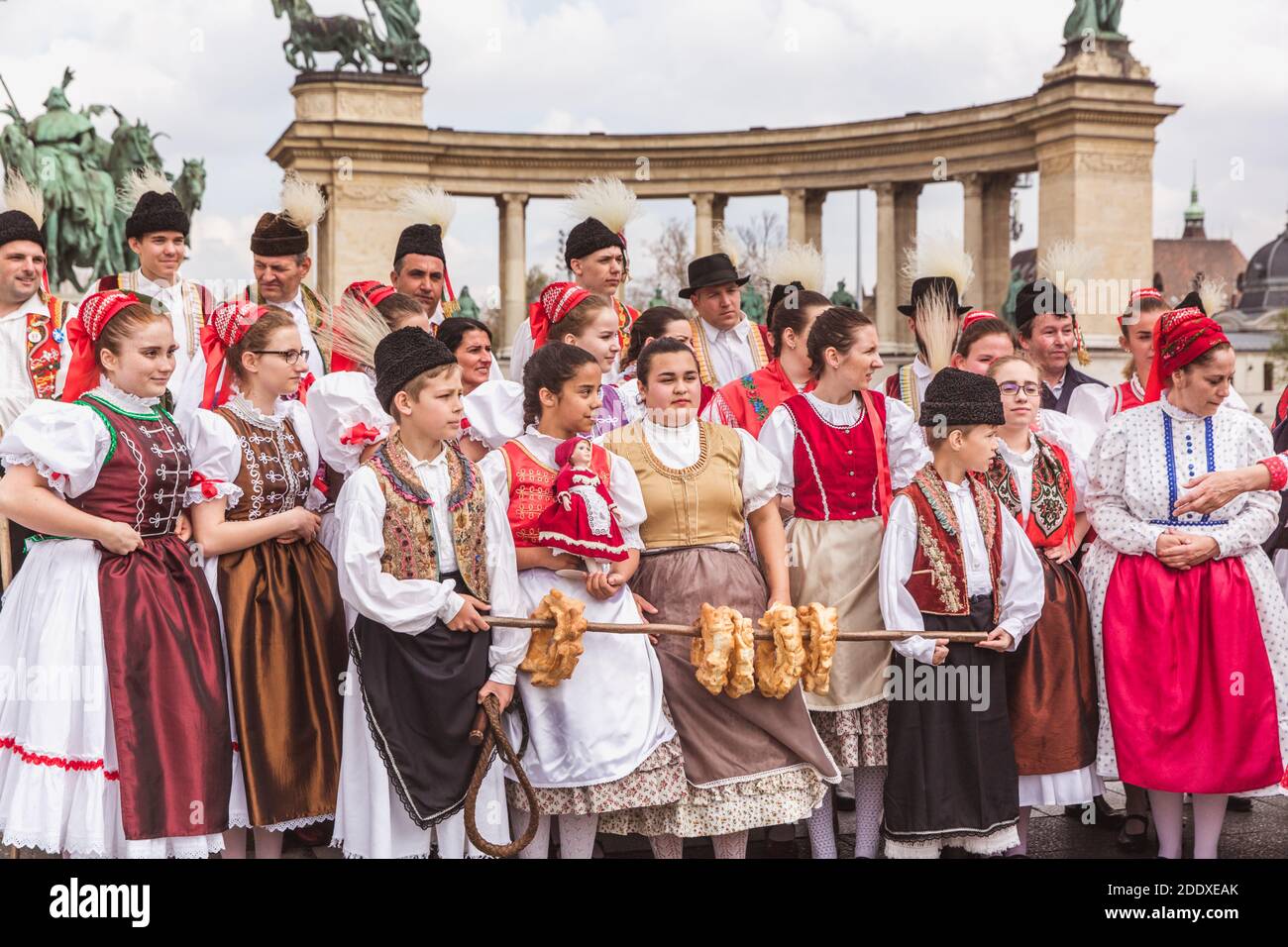 BUDAPEST, HUNGARY, 06 APRIL 2019: Spring celebration parade through the ...