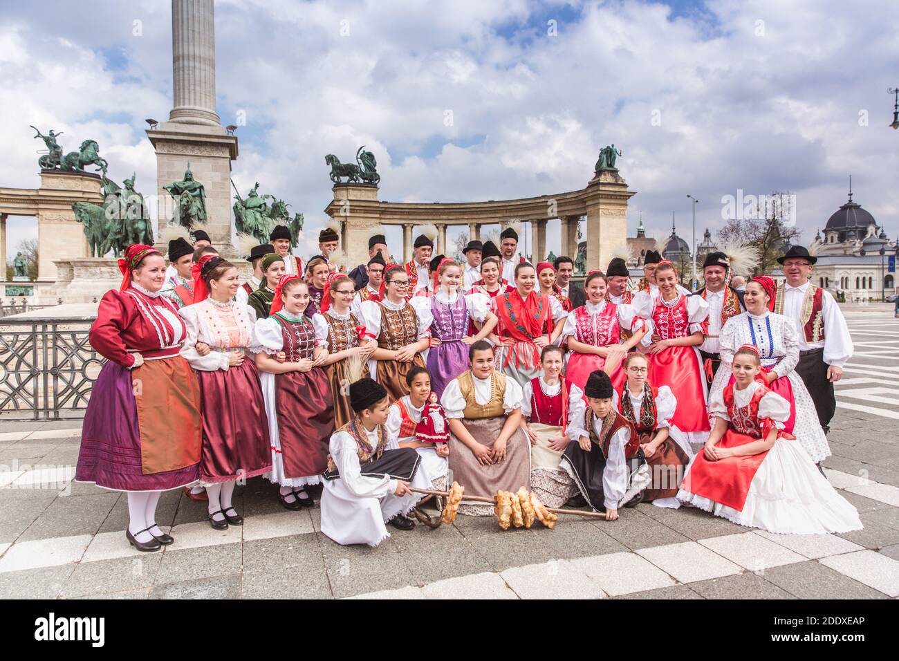 BUDAPEST, HUNGARY, 06 APRIL 2019: Spring celebration parade through the ...