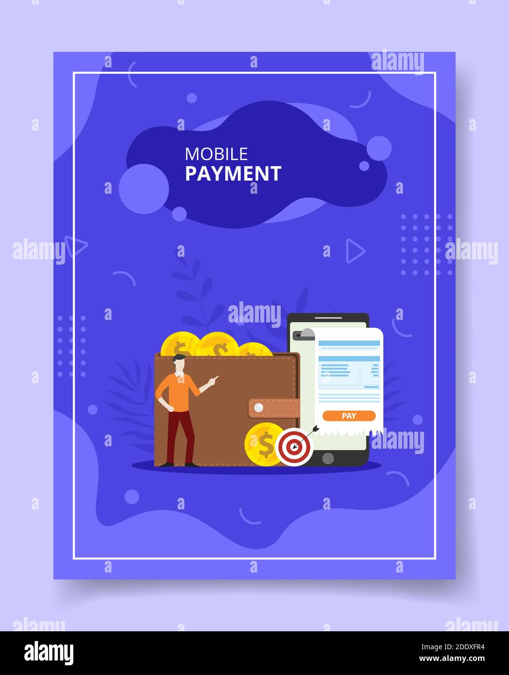 mobile payment people standing front wallet money smartphone for ...