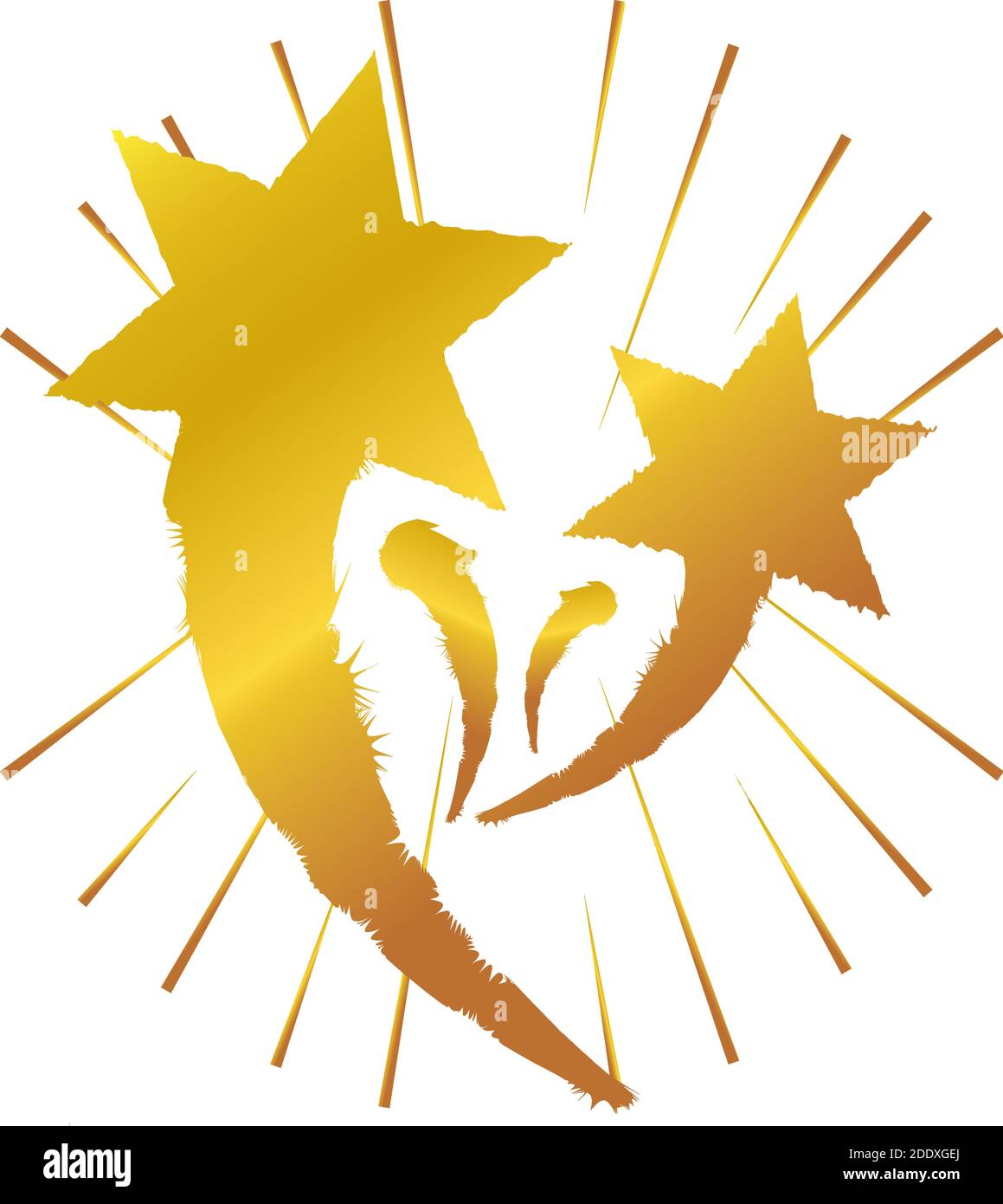 golden stars explosion celebration on white background vector ...