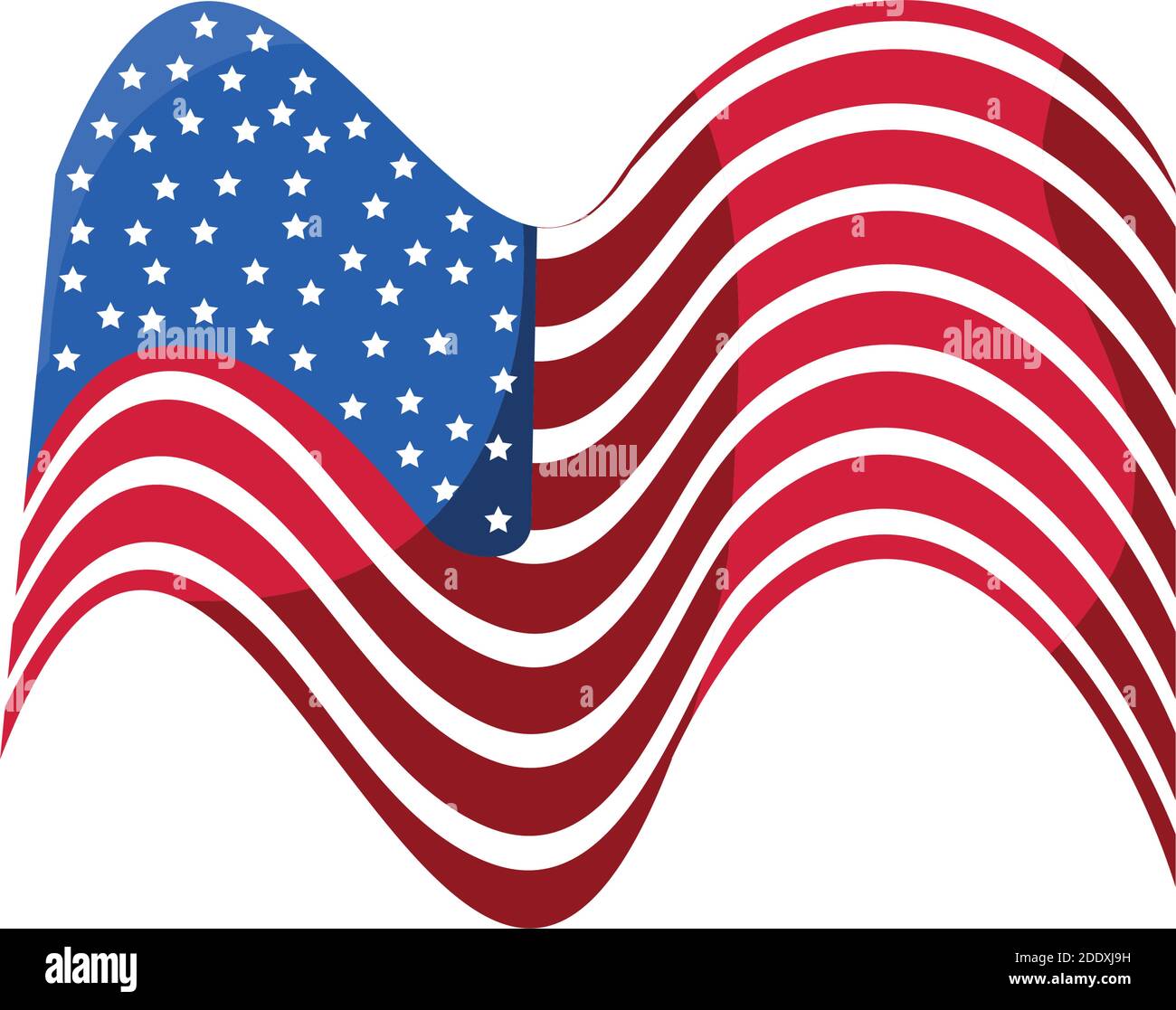 Martin Luther King Day, waving american flag freedom vector ...