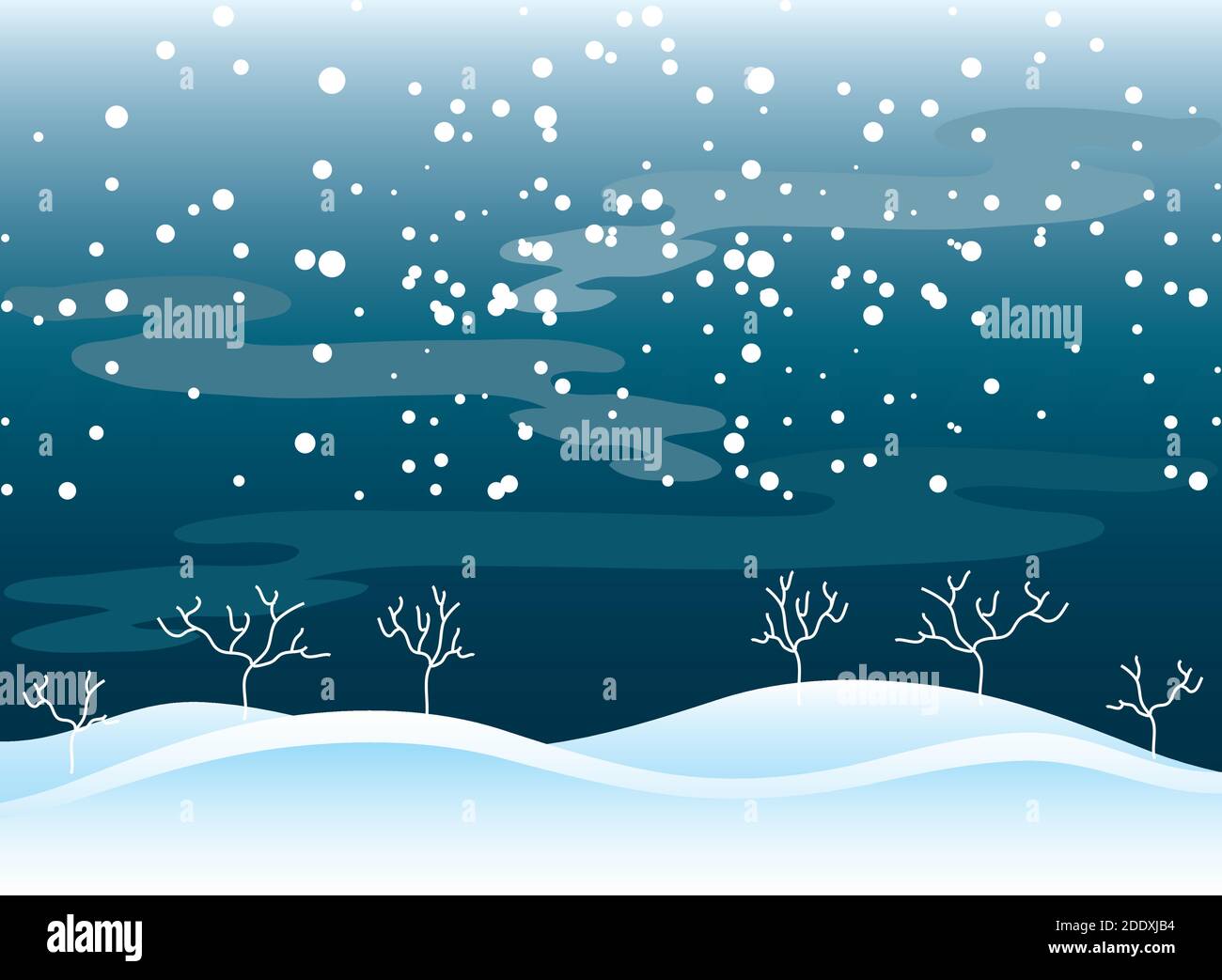 winter landscape dry trees in hills snowfall panoramic background ...