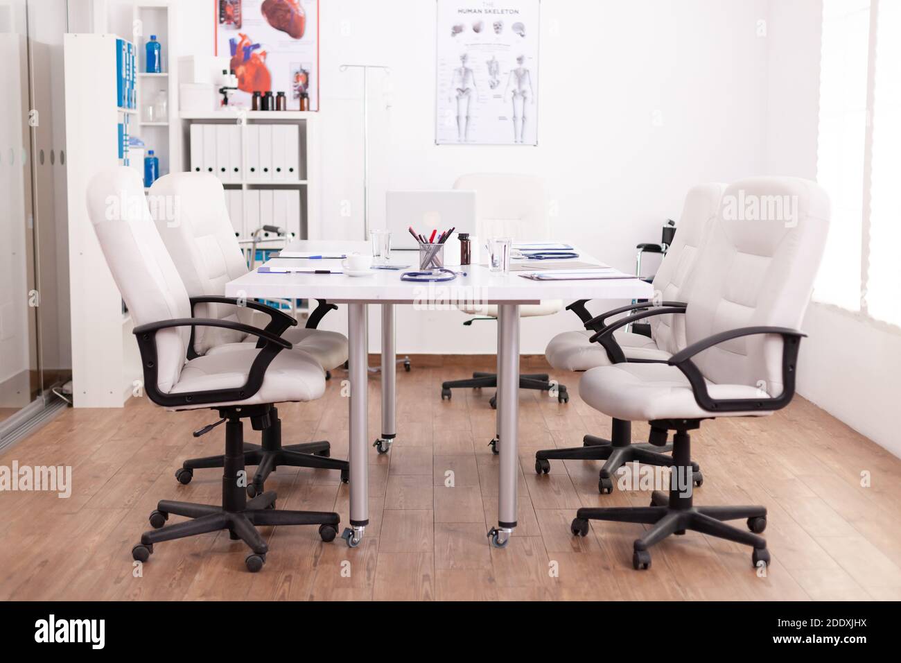 Empty hospital doctor meeting conference room, modern professional ...