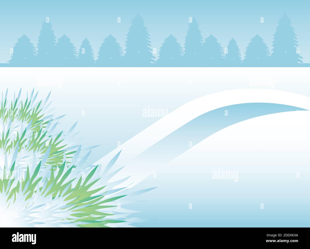 winter landscape fir tree forest in distance background vector ...