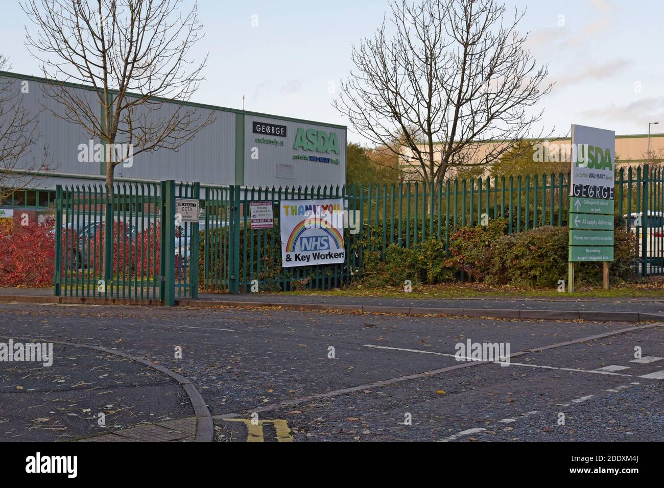 The main entrance to the Asda Distribution Centre Depot at Lymedale ...