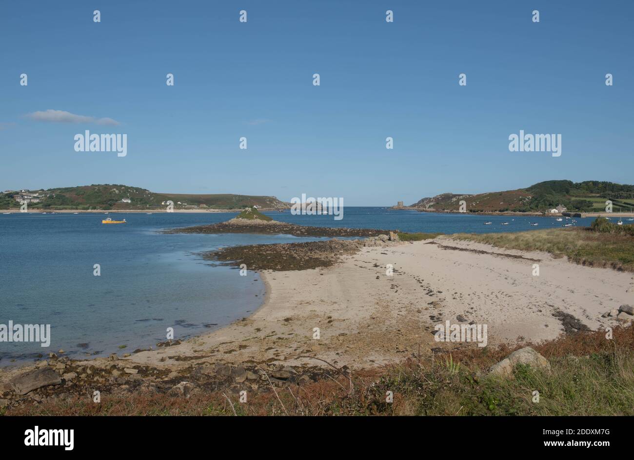 Panoramic View of Appletree Bay with Cromwell's Castle and the Island ...