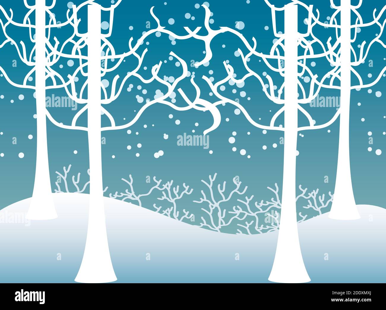 winter landscape covered snow trees and snowfall season background ...