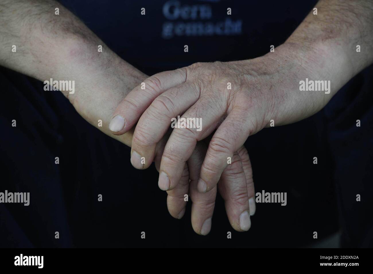 one hand touching the other, human tactile and haptic perception Stock ...