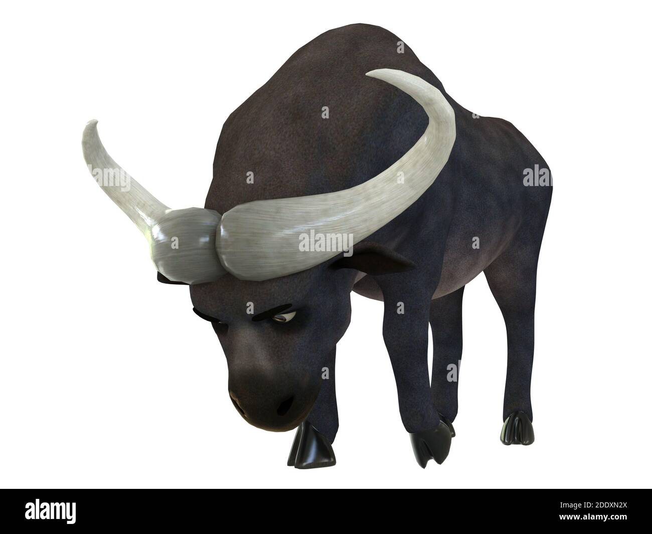 3D illustration cartoon bull isolated on white background Stock Photo ...