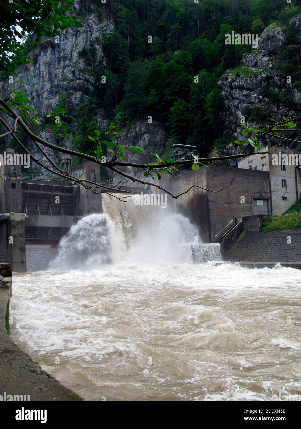 energy production with run of the river hydroelectric power station ...