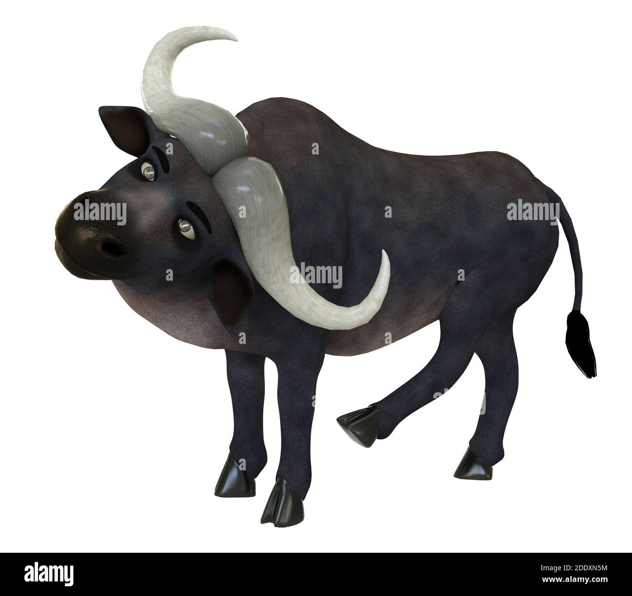 3D illustration cartoon bull isolated on white background Stock Photo ...