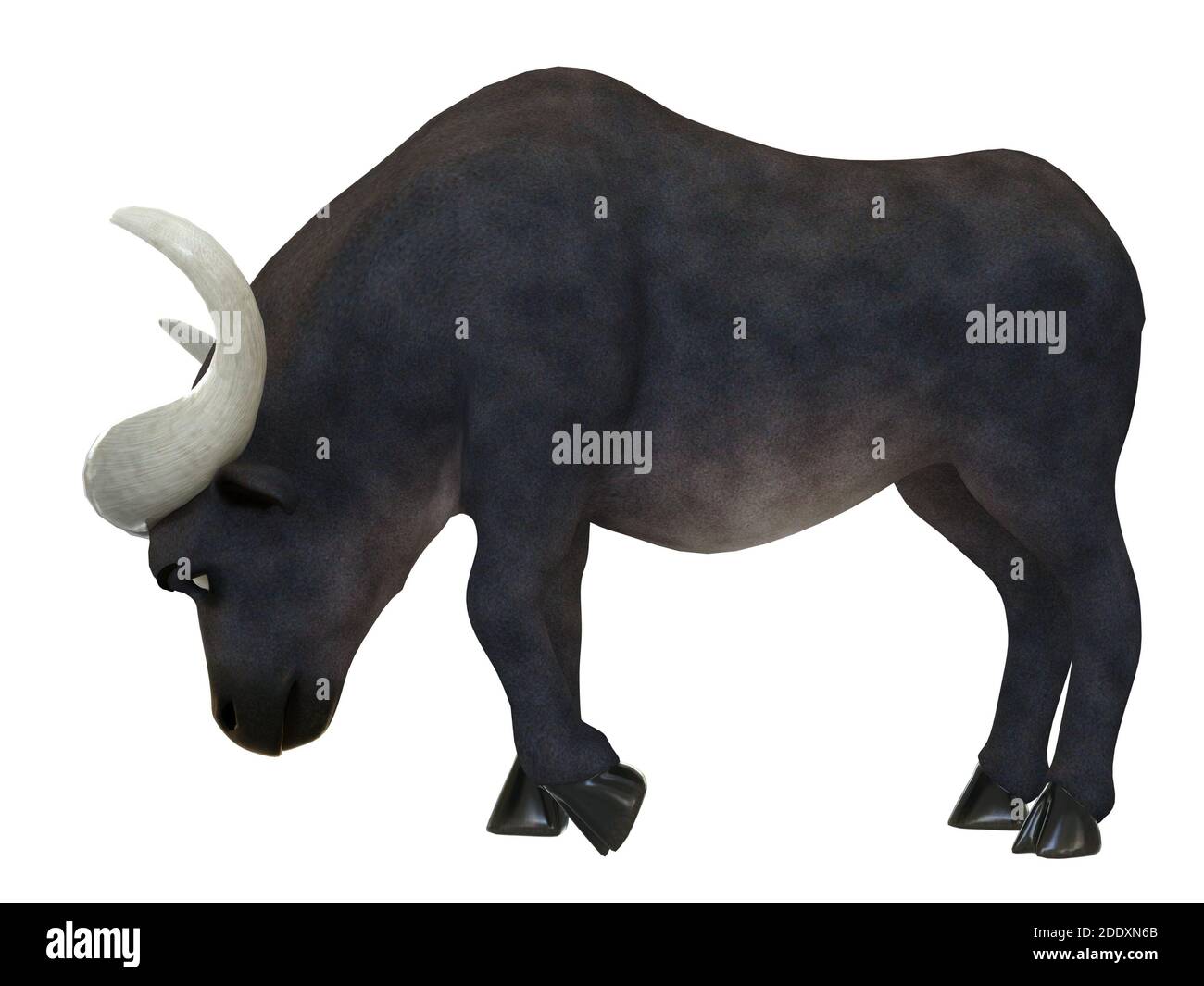 3D illustration cartoon bull isolated on white background Stock Photo ...