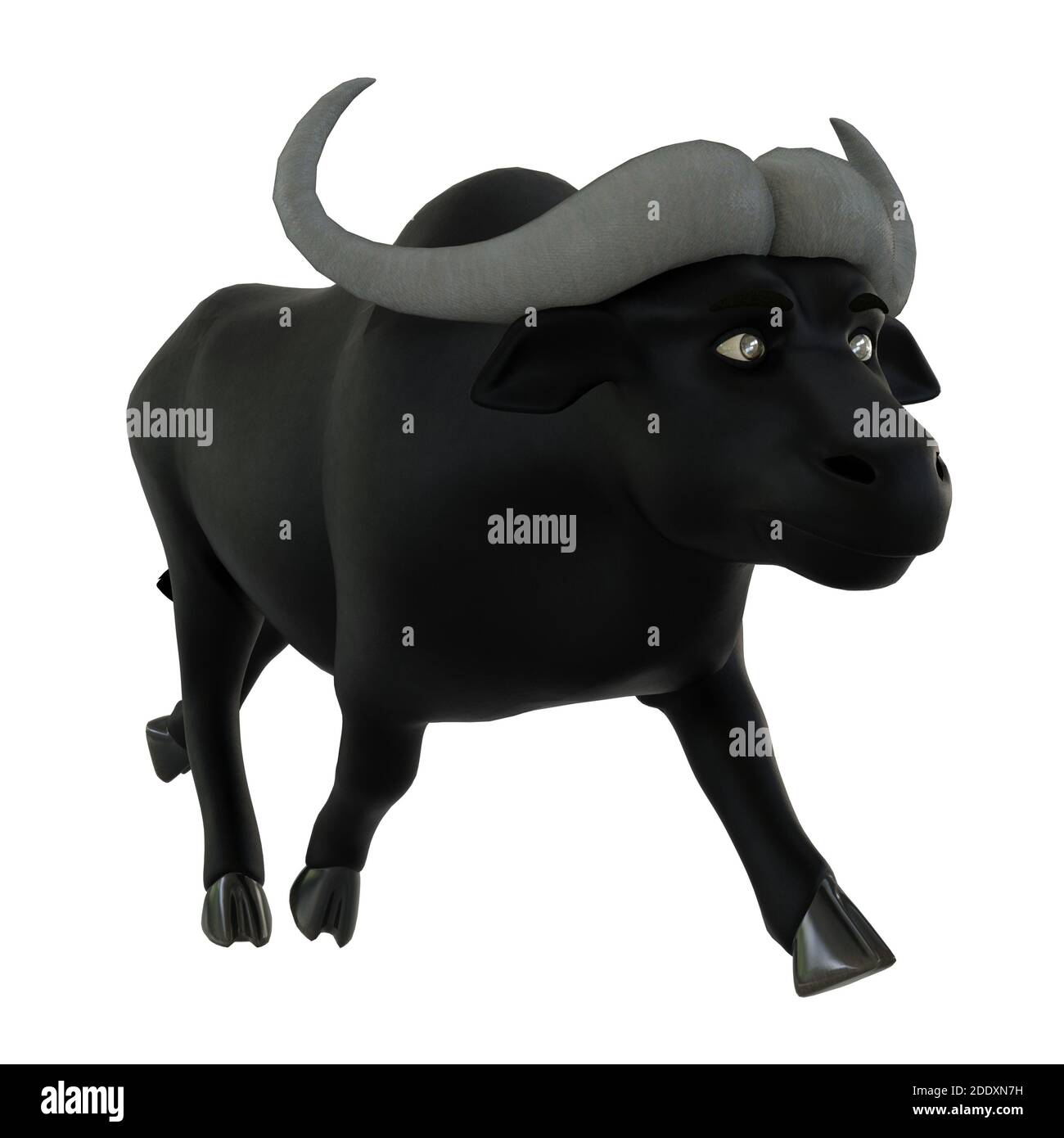 3D illustration cartoon bull isolated on white background Stock Photo ...