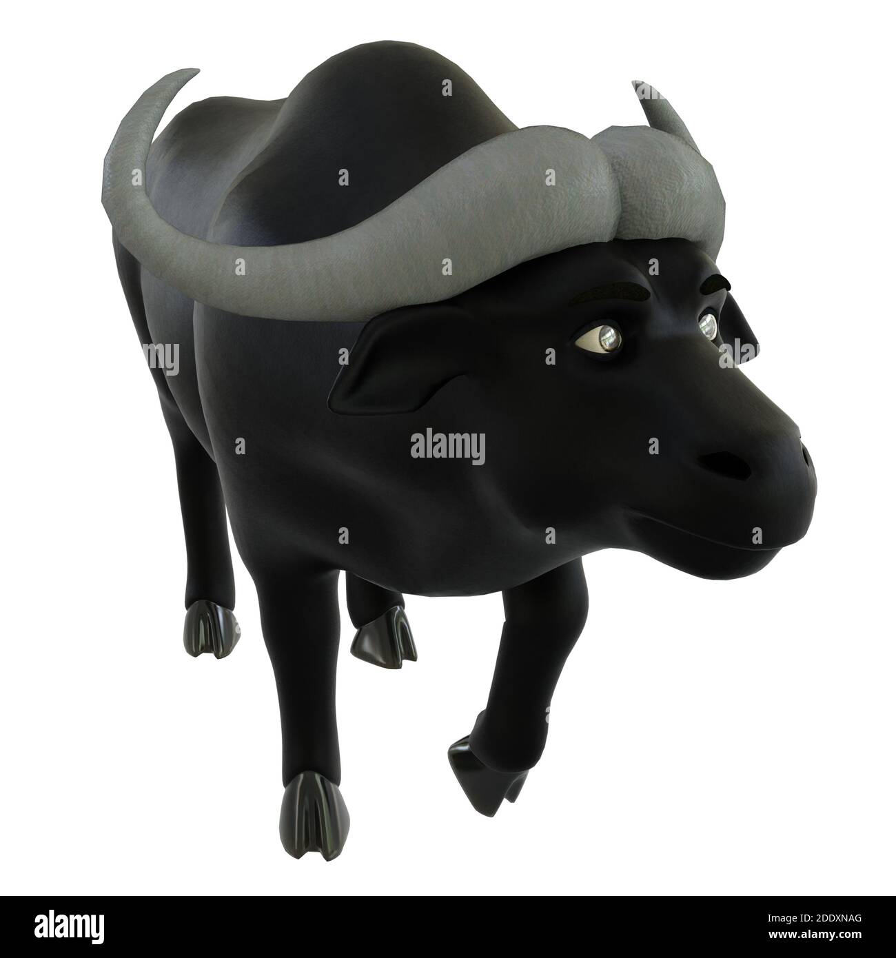 3D illustration cartoon bull isolated on white background Stock Photo ...