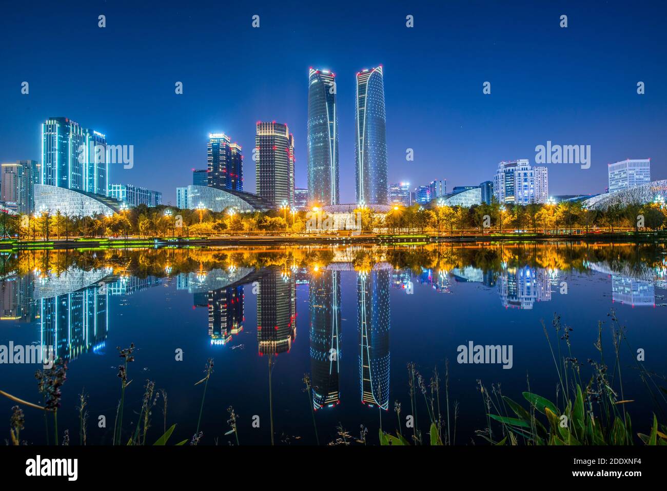 Chengdu city night scene Stock Photo - Alamy