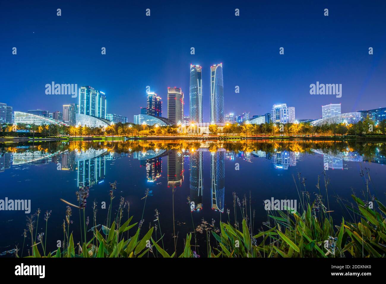 Chengdu city night scene Stock Photo - Alamy