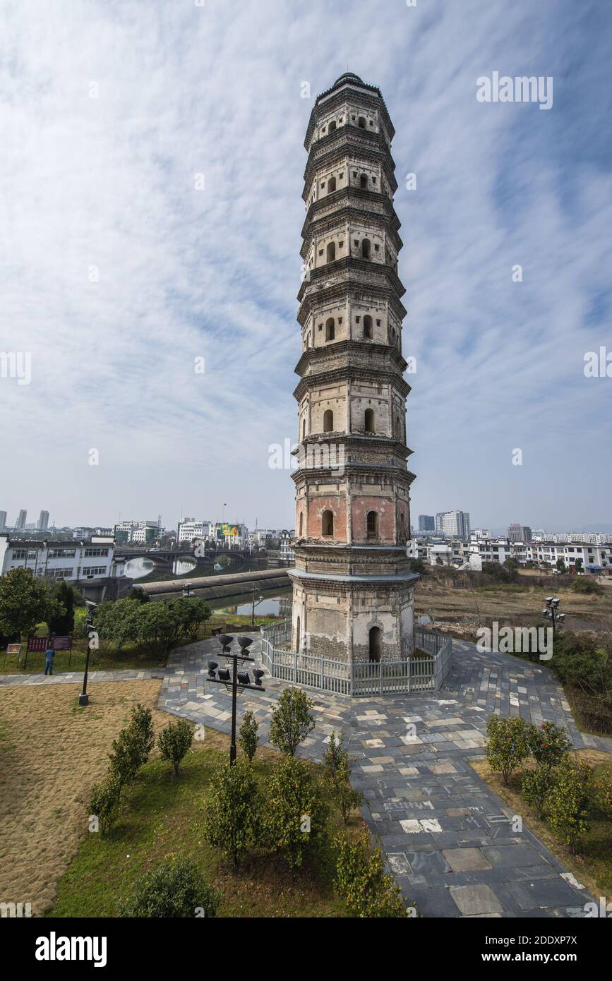 Huangshan city huizhou district rock temple wenfeng tower scenery Stock ...