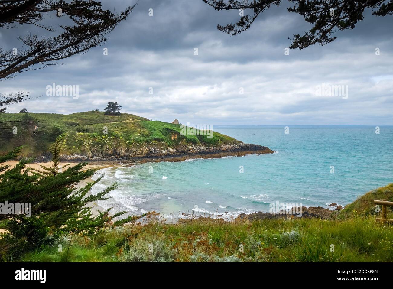 Cove and beach landscape in Pleneuf Val Andre, Brittany, France Stock ...