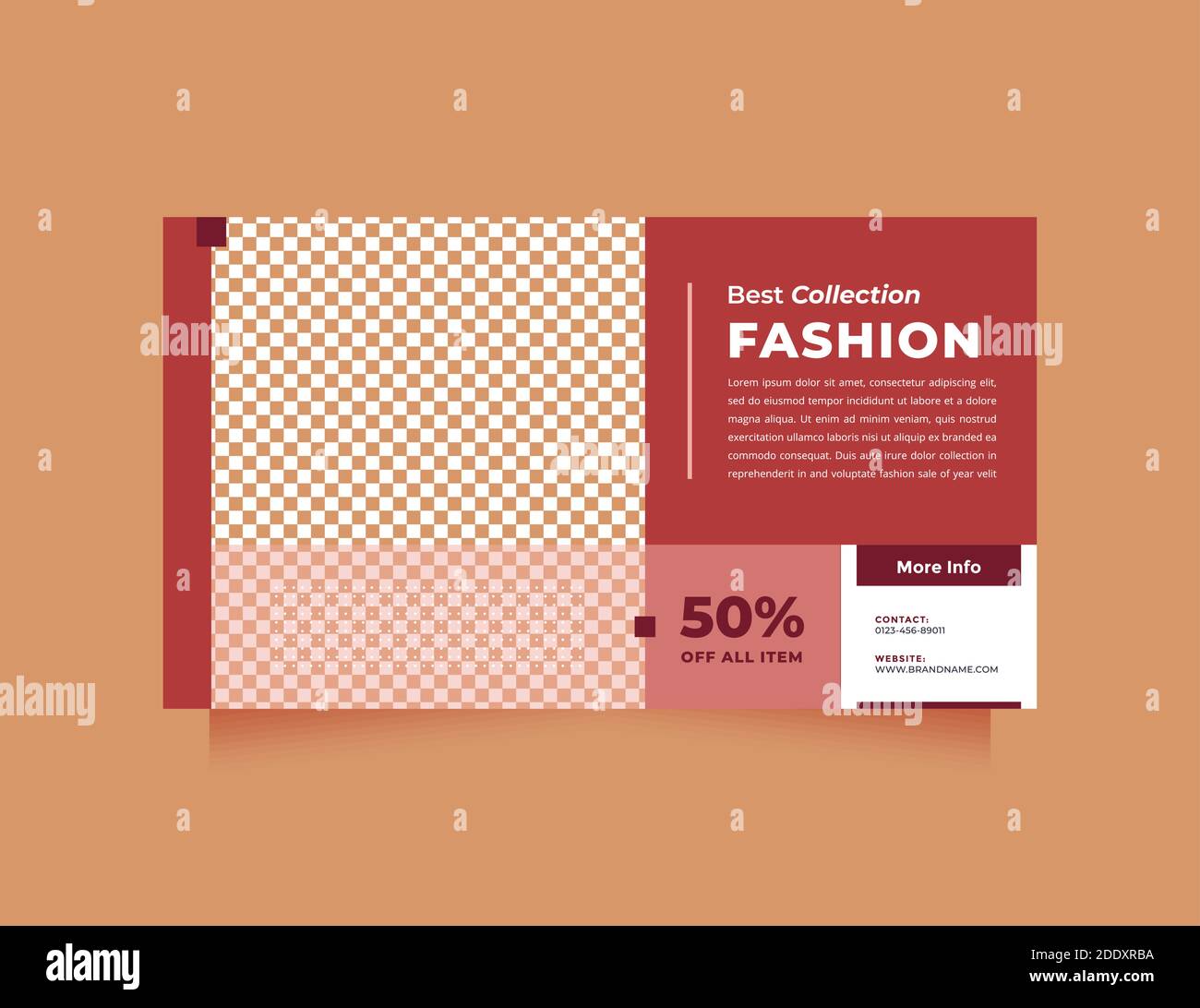 Modern red design social media and web banner template for digital ...