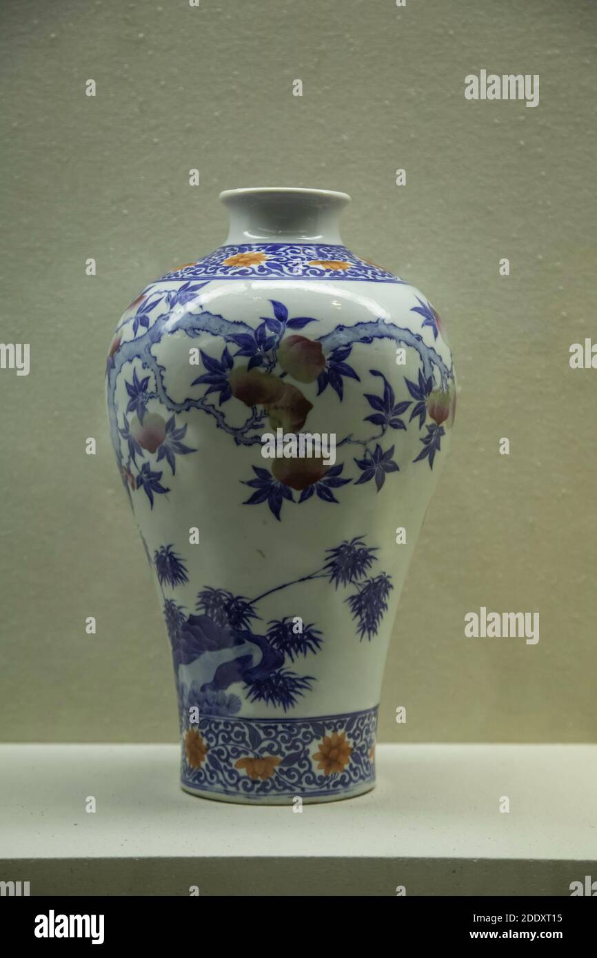 Blue and white plum bottle Stock Photo - Alamy