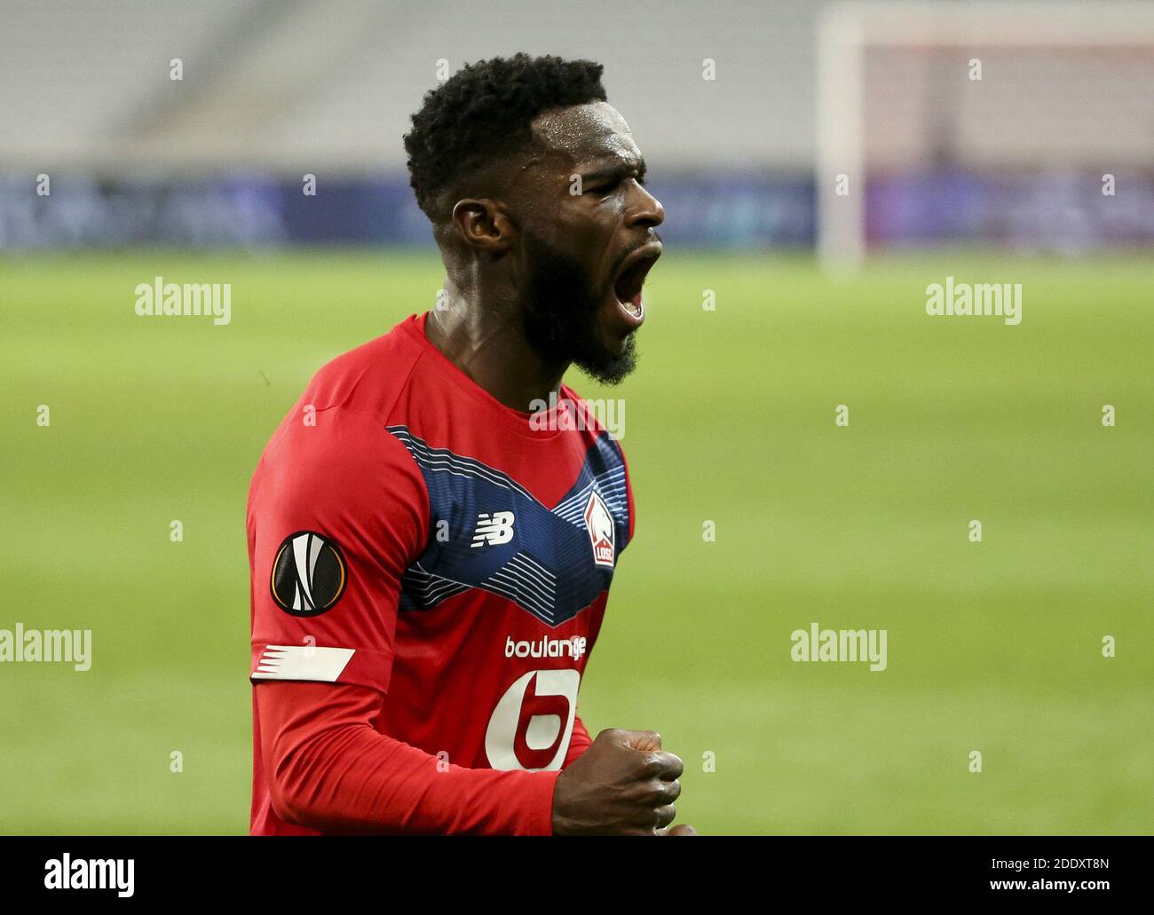 Jonathan Bamba of Lille celebrates his goal during the UEFA Europa ...