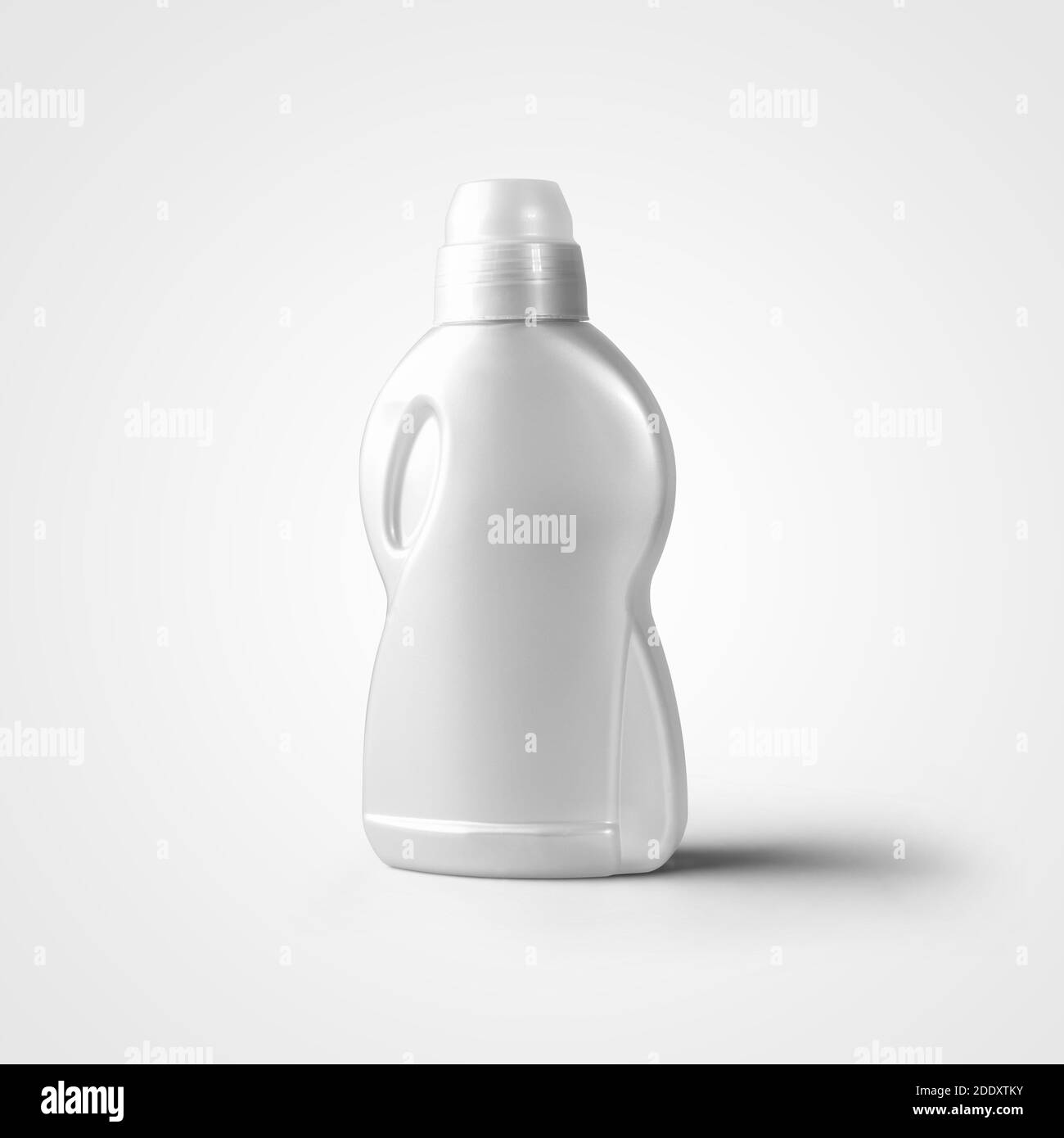 Mockup of white glossy plastic bottle for gel powder, isolated on ...