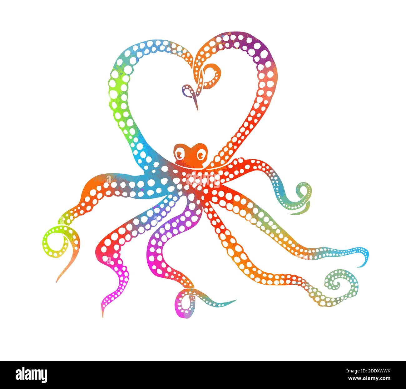 Octopus monochrome. Vector illustration Stock Vector Image & Art - Alamy