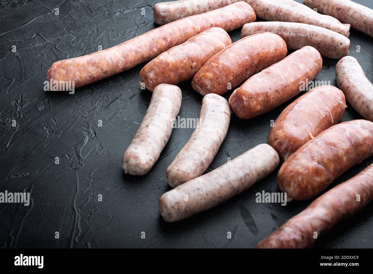 Set raw homemade sausages hi-res stock photography and images - Alamy