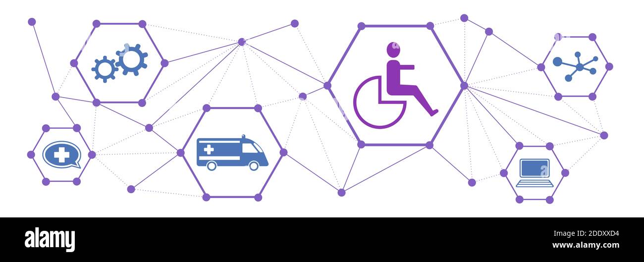 Concept of disability with connected icons Stock Photo - Alamy