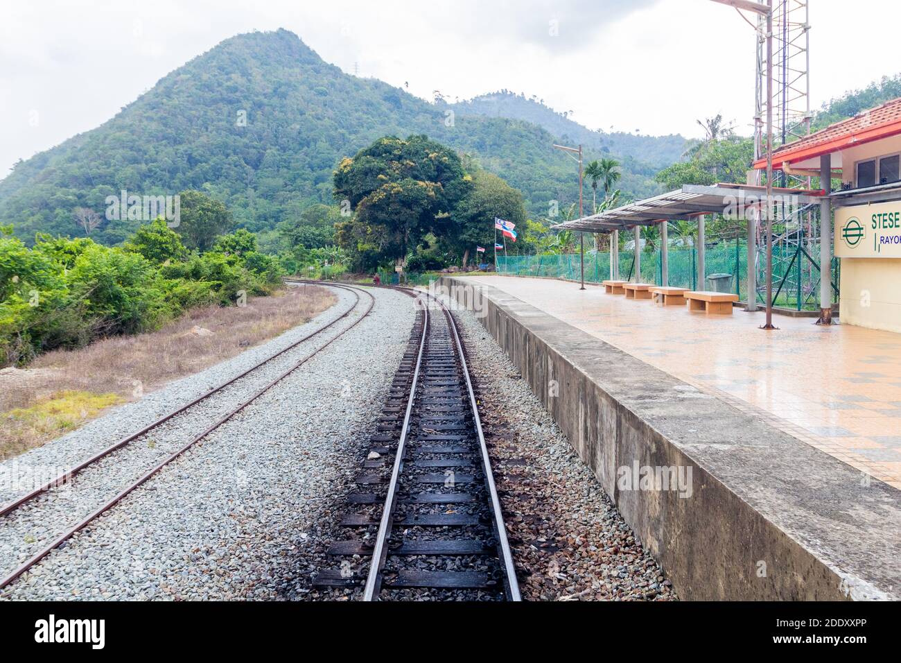 A train stop between Beaufort and Tenom in Sabah, Malaysia Stock Photo ...