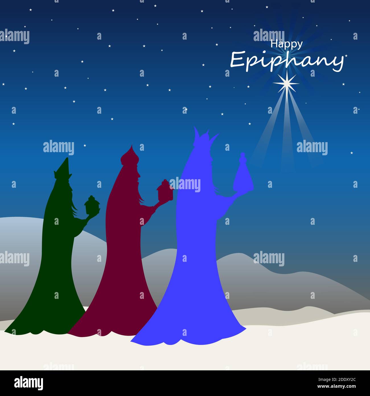 Vector illustration of Epiphany, a Christian festival. Jesus Christ ...