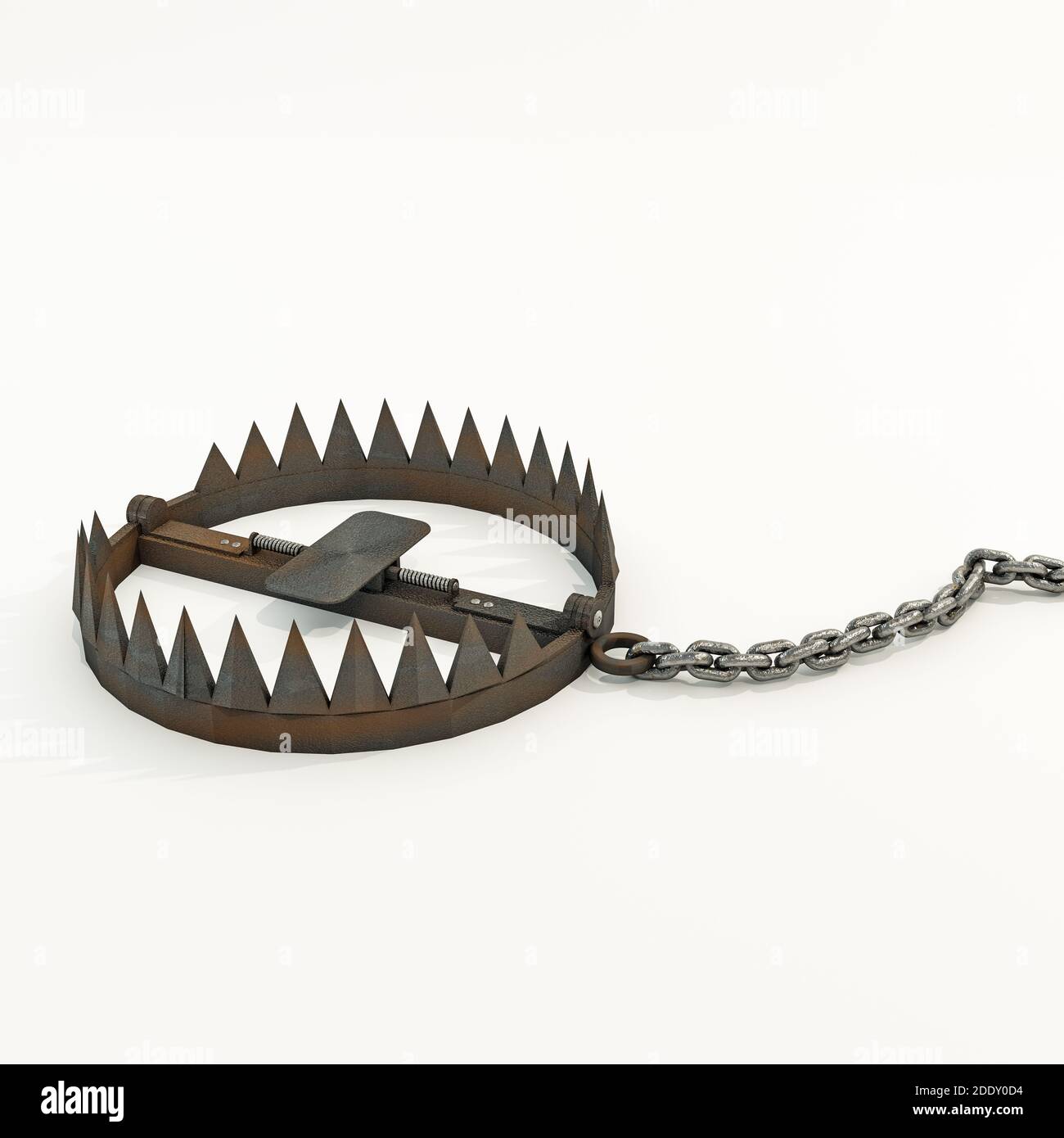 bear trap isolated on white background 3d illustration Stock Photo - Alamy