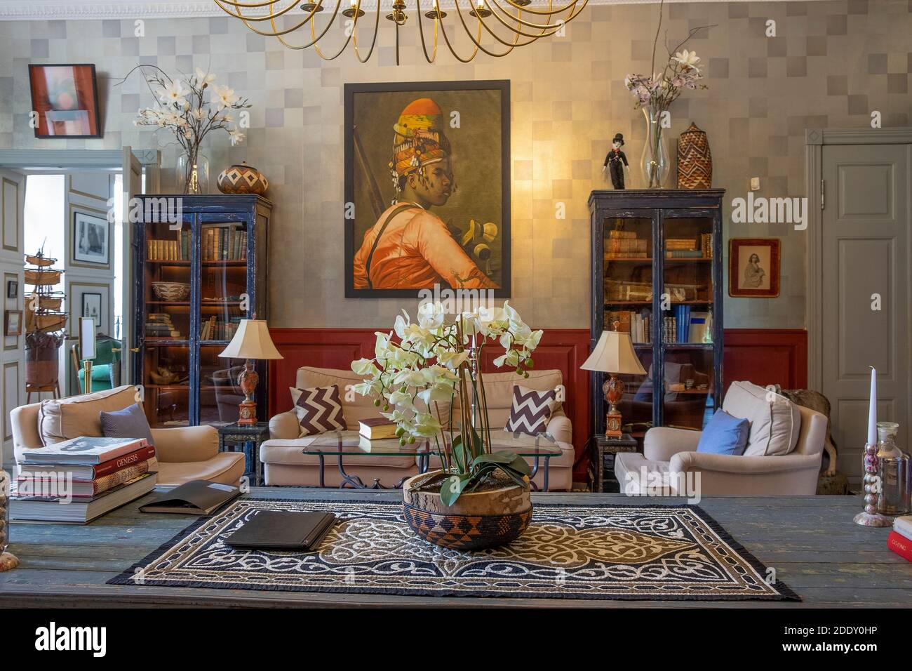 Interior of the Kau Manor, home of the 18th century explorer and ...