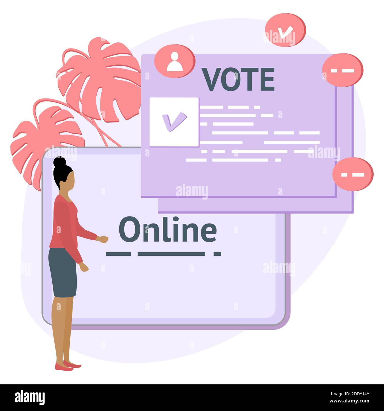 Vector illustration People vote online for candidate on tablet Election ...