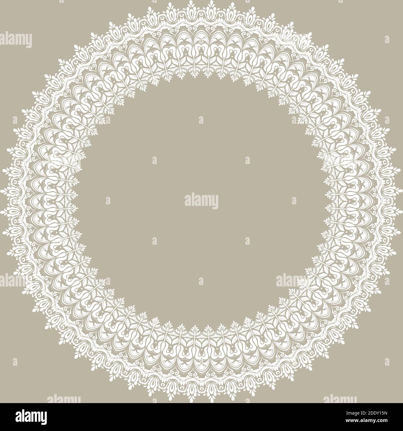 Floral Modern Round White Frame Stock Photo - Alamy