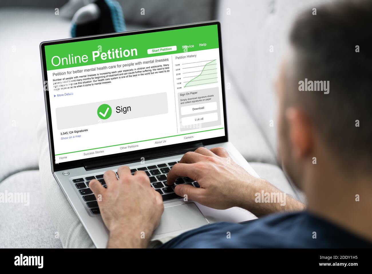 Filling And Signing Online Petition Form On Computer Stock Photo - Alamy