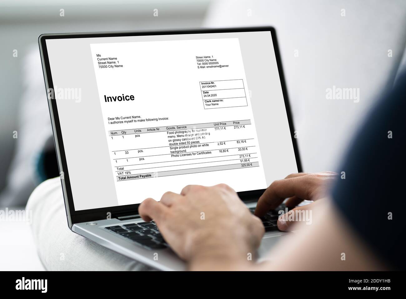 Online Invoice Management And Electronic Billing On Computer Stock ...
