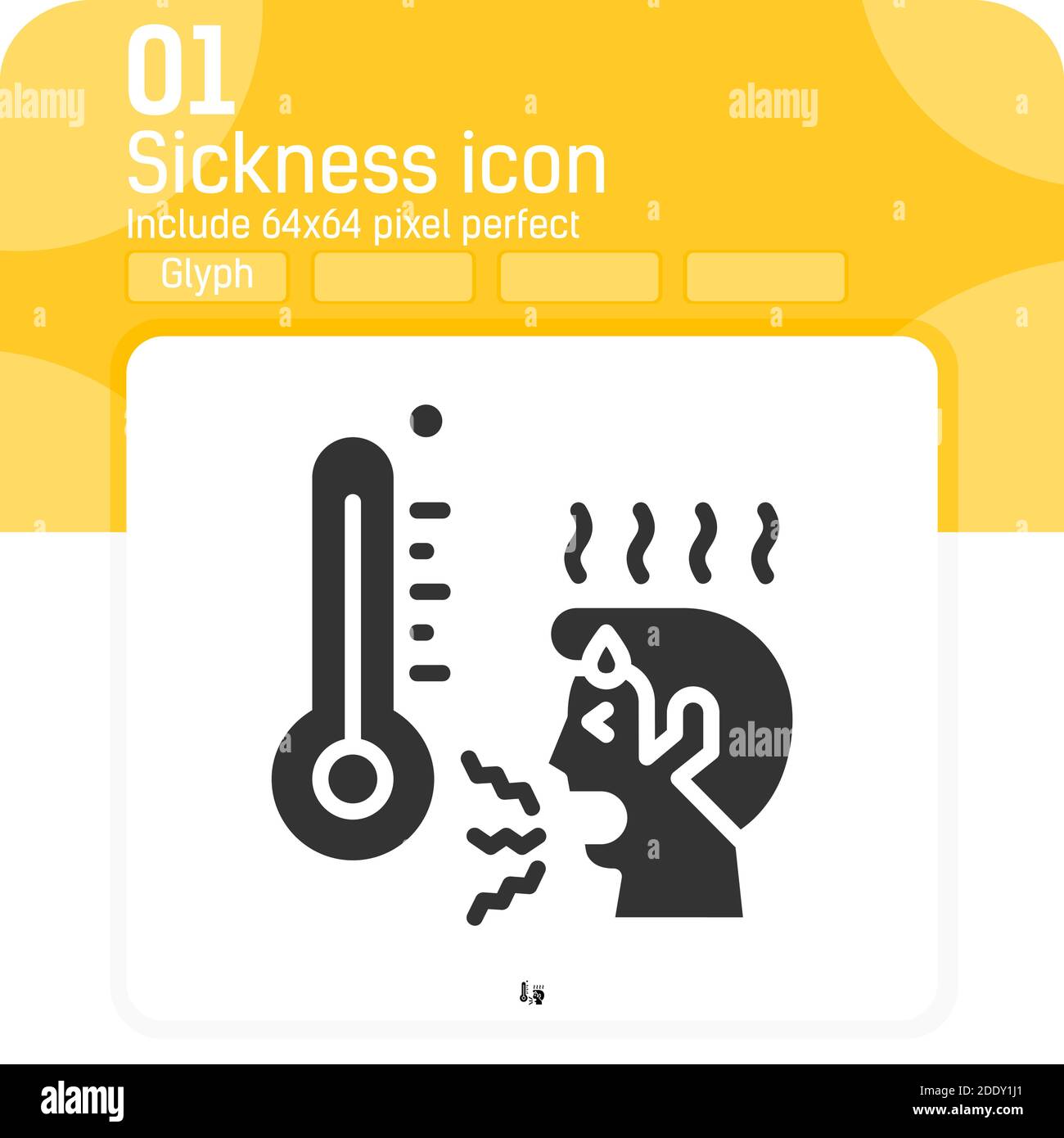 sickness icon with high quality black style isolated on white ...