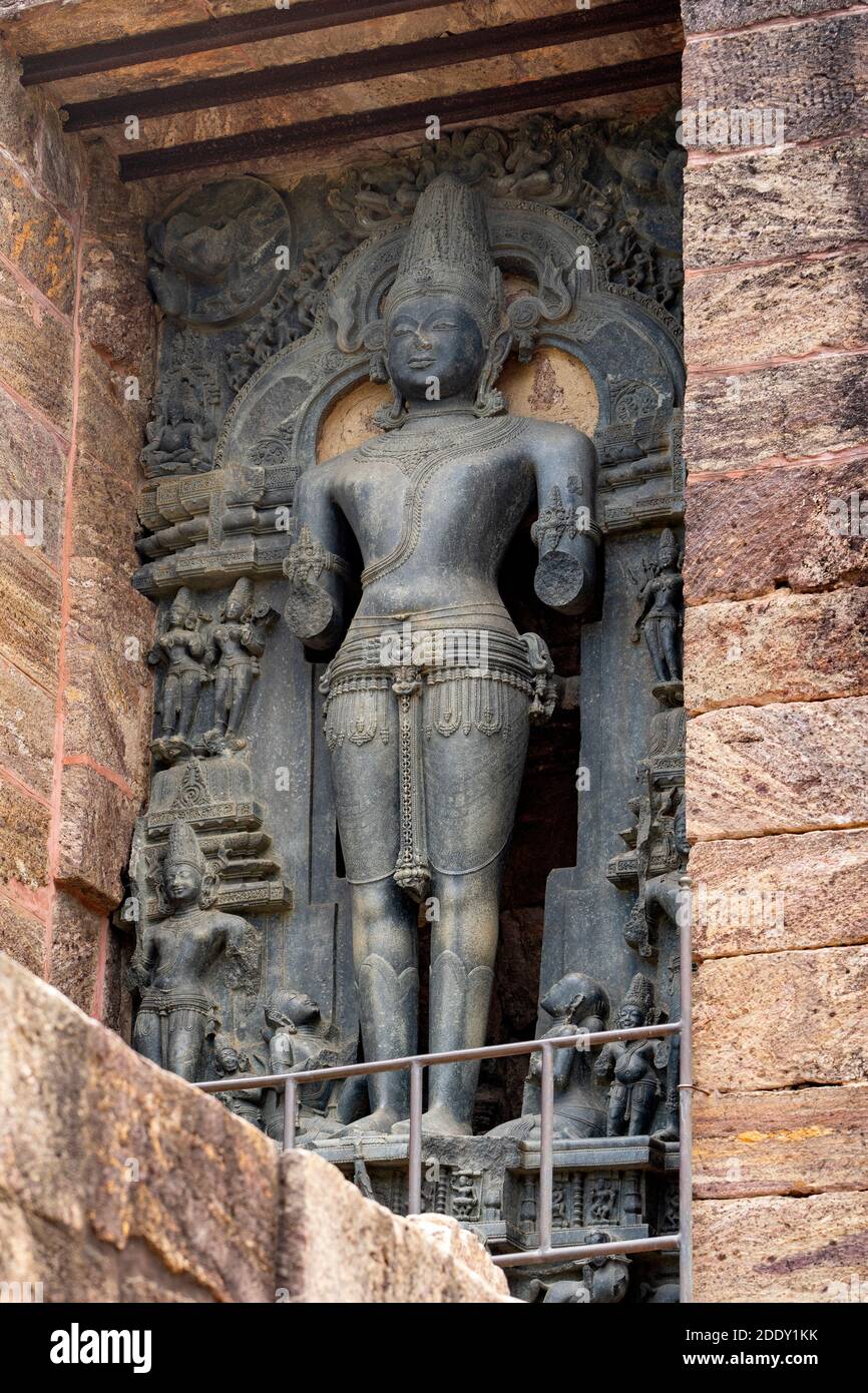 Konark ,9,April,2014, Black granite stone Idol of standing Sun God in ...