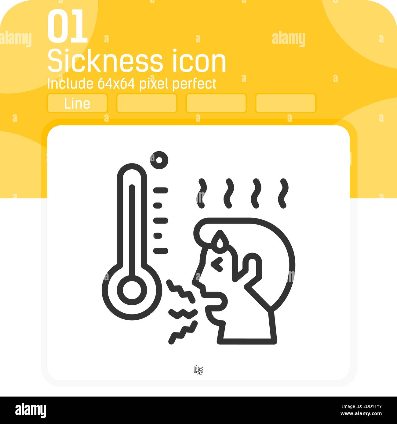 sickness icon with high quality line style isolated on white background ...