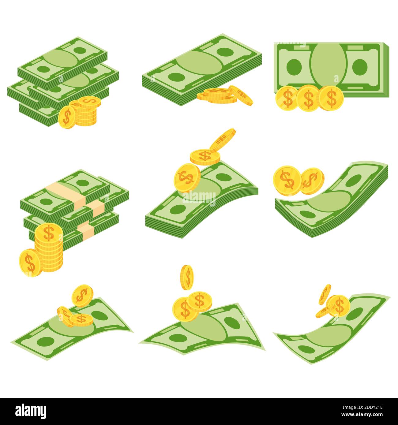 Huge packs of paper money. Flat vector illustration Stock Vector Image ...
